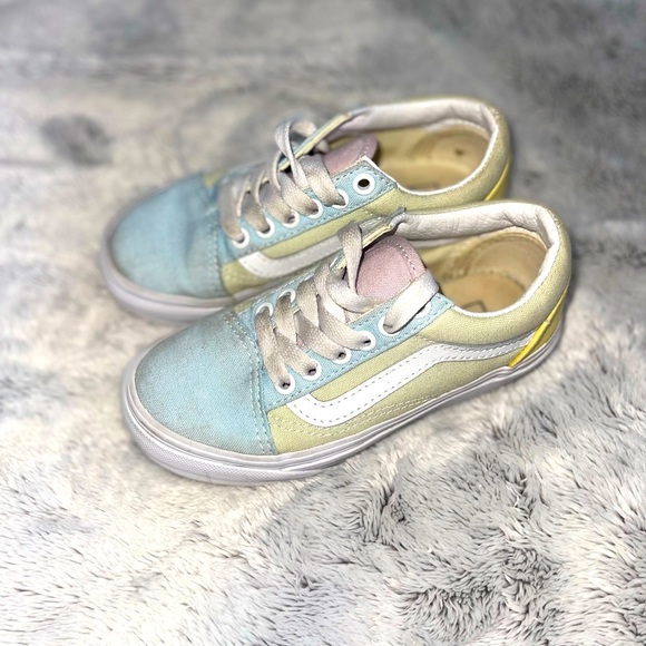 Vans | Shoes | Vans Kids Pastel Color Block Shoes Size 15 | Poshmark